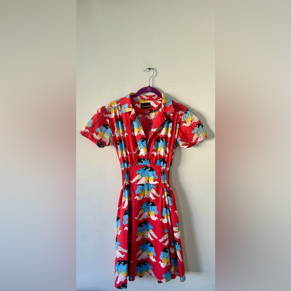 Nooworks | Dresses | Nooworks Red And Blue Floral Mini Dress | Poshmark
